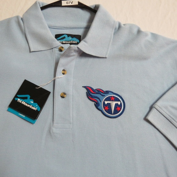 Shirts | New Sz L Light Blue Titans Men Cotton 7v Polo | Poshmark